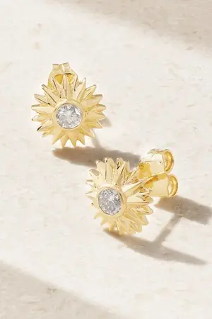 SYDNEY EVAN Sunburst Diamond Earrings - Gold
