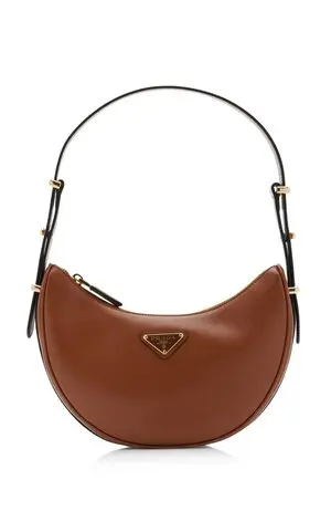 Prada Arqué Leather Shoulder Bag - Brown
