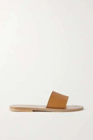 K.JACQUES K Jacques St Tropez Anacapri Leather Slides Tan