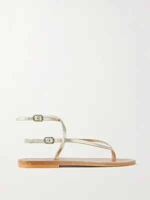 K.JACQUES St Tropez Abako Metallic Leather Sandals - Gold