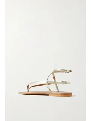 K.JACQUES St Tropez Abako Metallic Leather Sandals - Gold