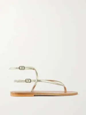 K.JACQUES St Tropez Abako Metallic Leather Sandals - Gold
