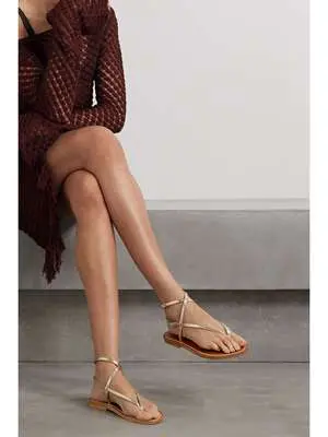 K.JACQUES St Tropez Abako Metallic Leather Sandals - Gold