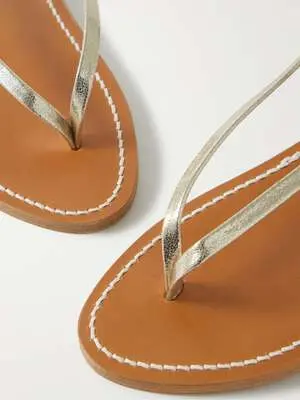 K.JACQUES St Tropez Abako Metallic Leather Sandals - Gold