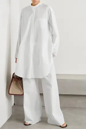 THE ROW Come Cotton-poplin Tunic - White