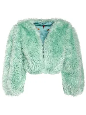 Dsquared2 Faux Fur Cropped Jacket - Aqua
