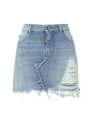 Dsquared2 Distressed Denim Mini Skirt - Blue