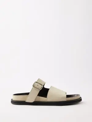 Studio Nicholson Studio Nicholson - Buckle-strap Split Suede Sandals - Womens - Grey White - 36 EU/IT Grey