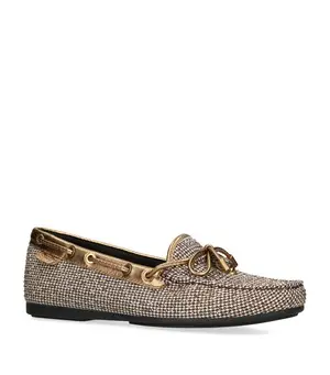 Kurt Geiger Houndstooth Moccasins - Beige