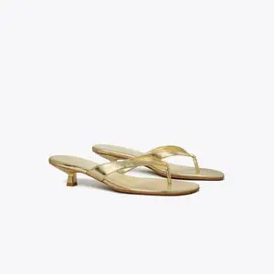 Tory Burch Capri Low Heel Sandal - Gold