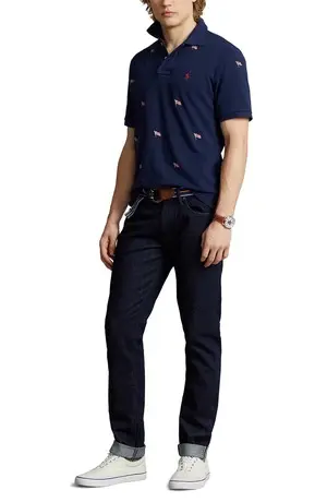 Ralph Lauren Flag Embroidered Cotton Polo