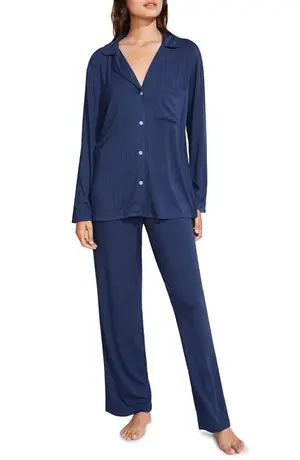 Eberjey Giselle Rib Pajamas - Navy