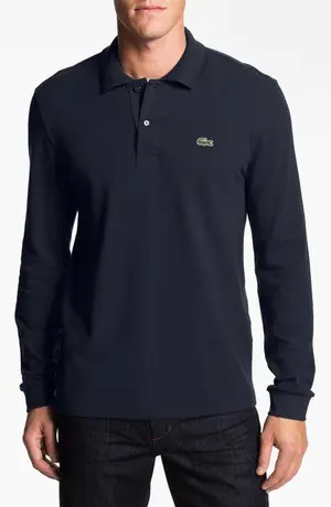 Lacoste Regular Fit Long Sleeve Piqué Polo Navy