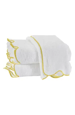 MATOUK Cairo Scallop Washcloth Lemon