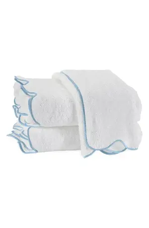 MATOUK Cairo Scallop Washcloth Light Blue