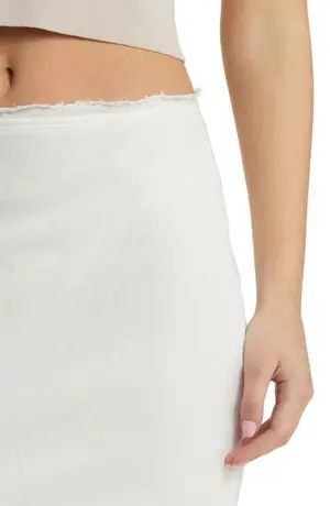 Topshop Cotton & Linen Maxi Skirt - Ivory
