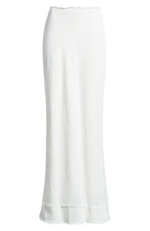 Topshop Cotton & Linen Maxi Skirt - Ivory