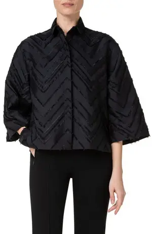 Akris Fringed Zigzag Blouse