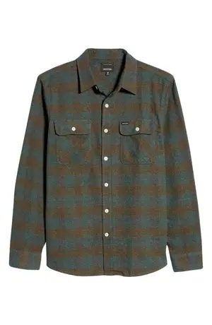 Brixton Bowery Check Flannel Button-up Shirt - Ocean