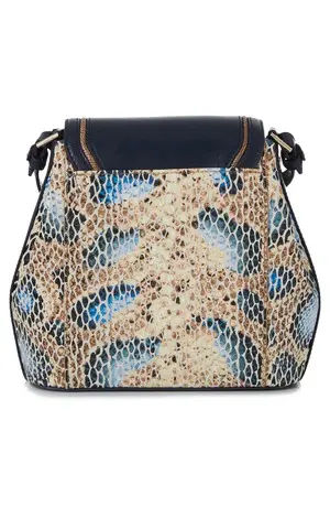 Brahmin Margo Snake Embossed Leather Crossbody Bag - Deep Azure