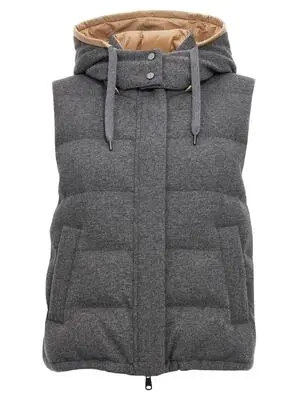 Brunello Cucinelli Nylon And Cashmere Reversible Vest - Multicolor