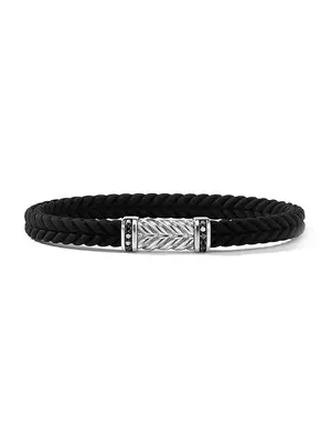 David Yurman Chevron Bracelet In Rubber - Black