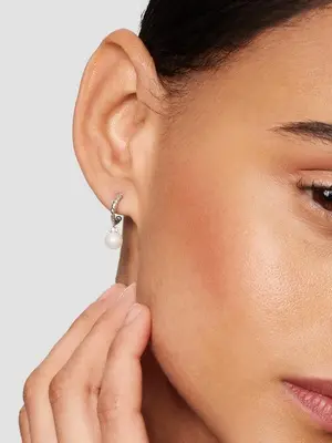 David Yurman And Pavé Solari Drop Earrings In Sterling Silver With Pearls And Diamonds, 18.4mm - Pearl