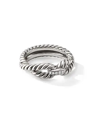 David Yurman Women's Cable Loop Ring With Diamonds - Diamond - Size 6 - Diamond  - Diamond
