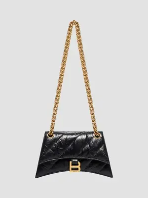 Balenciaga Crush Quilted Chain Bag - Black