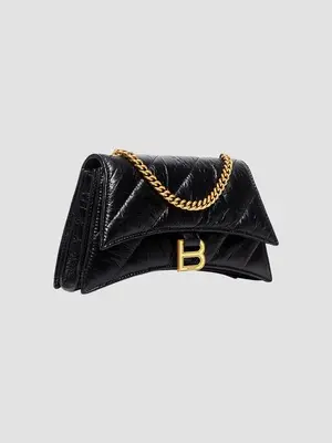 Balenciaga Crush Quilted Chain Bag - Black