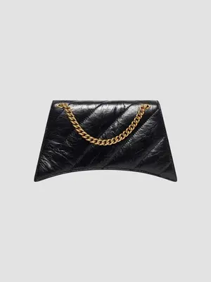Balenciaga Crush Quilted Chain Bag - Black