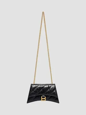 Balenciaga Crush Quilted Chain Bag - Black