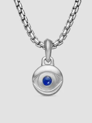 David Yurman Evil Eye Amulet In Sterling Silver With 14.5mm - Lapis Lazuli