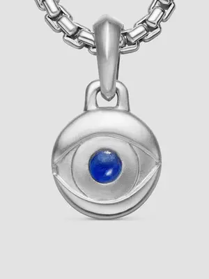 David Yurman Evil Eye Amulet In Sterling Silver With 14.5mm - Lapis Lazuli