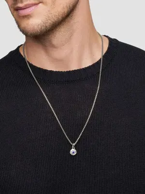 David Yurman Evil Eye Amulet In Sterling Silver With 14.5mm - Lapis Lazuli