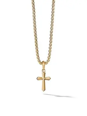 David Yurman Cross Amulet In 18k Yellow 19mm - Gold