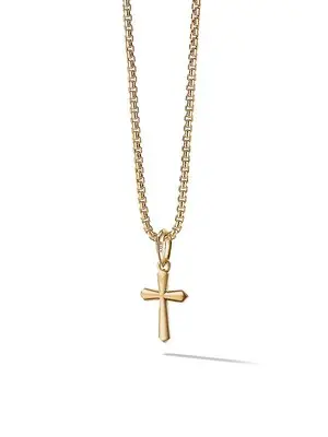 David Yurman Cross Amulet In 18k Yellow 19mm