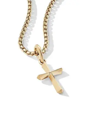 David Yurman Cross Amulet In 18k Yellow 19mm