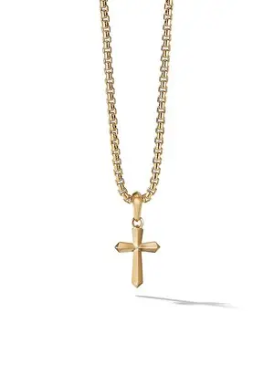 David Yurman Cross Amulet In 18k Yellow 19mm