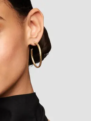 David Yurman Cablespira Hoop Earrings In 18k 1.5in