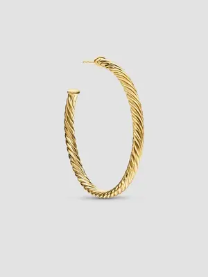 David Yurman Cablespira Hoop Earrings In 18k 1.5in
