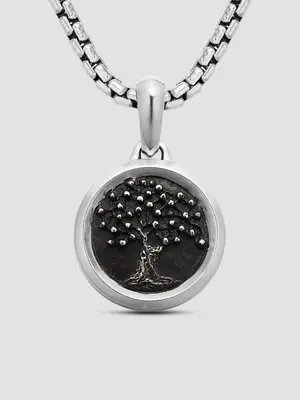 David Yurman Tree Of Life Amulet In With Bronze, 22.8mm - Silver