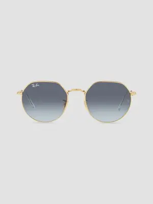 Ray-ban Rb3565 55mm Round Sunglasses - Blue Gradient