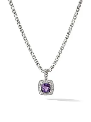 David Yurman Petite Albion Pendant Necklace In Sterling Silver Amethyst