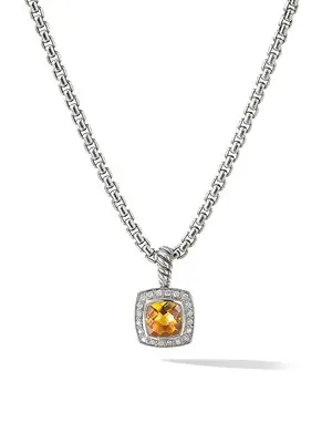 David Yurman Petite Albion Pendant Necklace In Sterling Silver Citrine