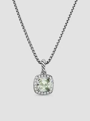 David Yurman Petite Albion Pendant Necklace In Sterling Silver - Prasiolite