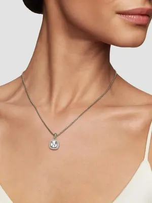 David Yurman Petite Albion Pendant Necklace In Sterling Silver - White Topaz