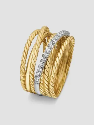 David Yurman Crossover Ring In 18k Yellow