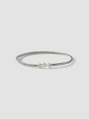 David Yurman Cable Buckle Bracelet With Diamonds/3mm - Silver