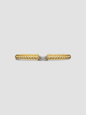 David Yurman X Cablespira Station Bracelet In 18k Yellow